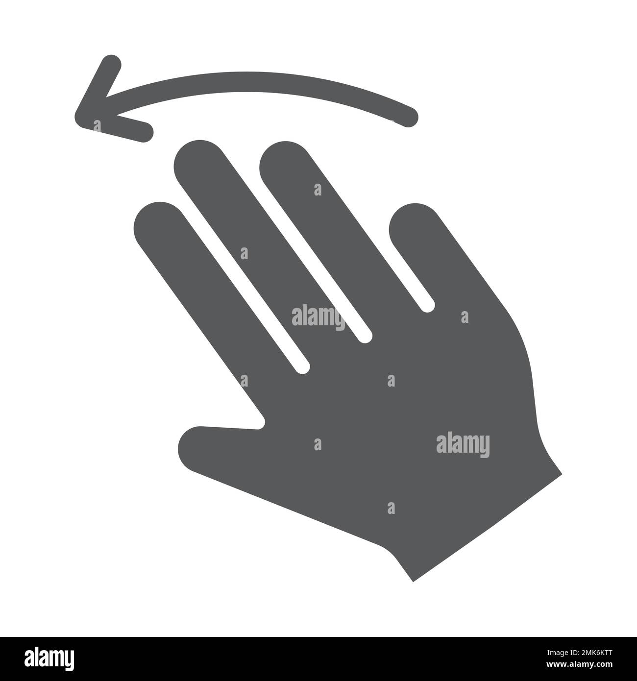 Three fingers flick left glyph icon, gesture and hand, click sign ...