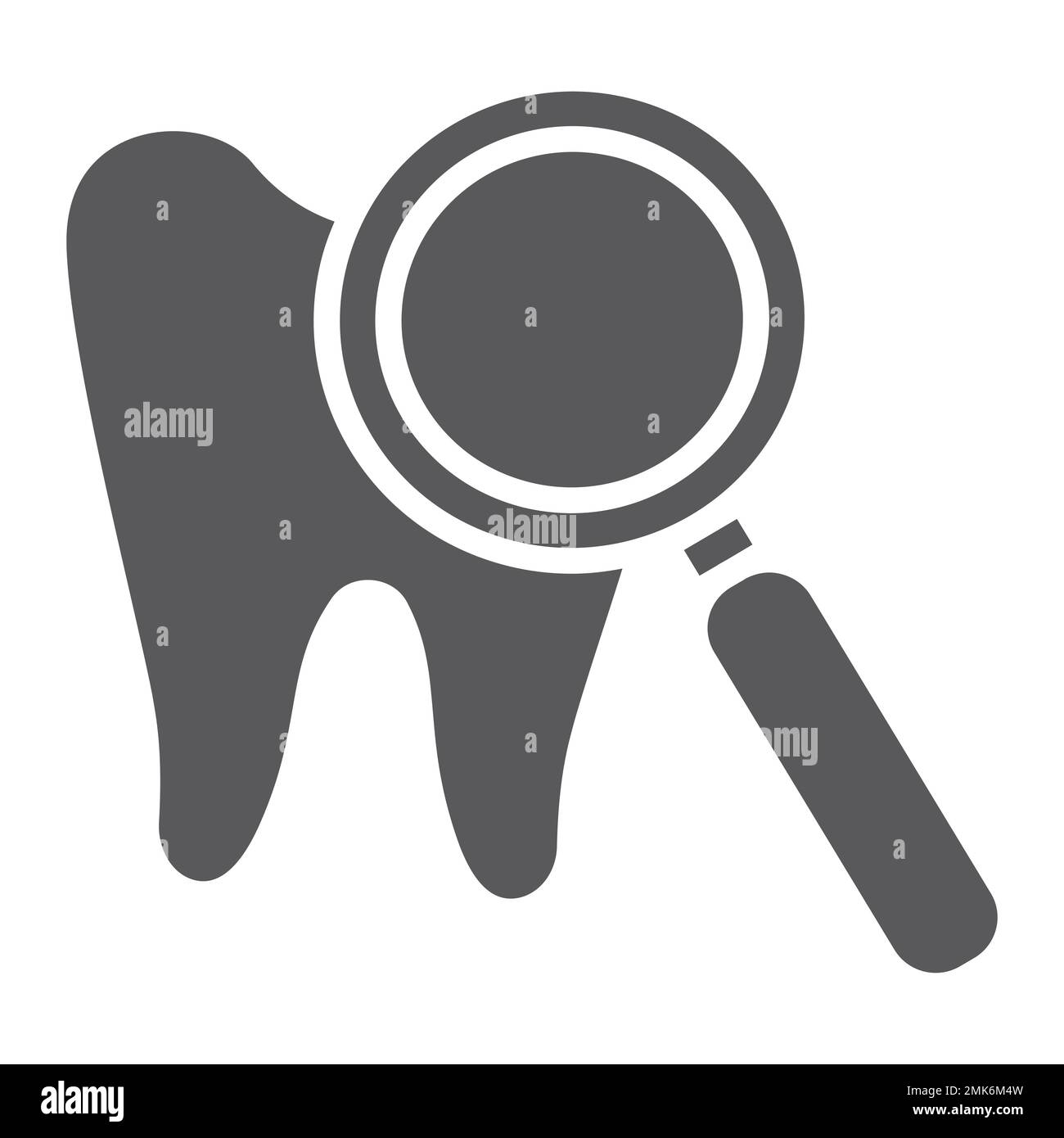 Teeth examination glyph icon, mouth and dental, lens and tooth sign ...