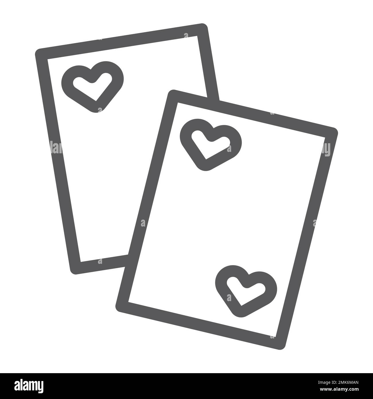 Cards line icon, game and casino, playing cards sign, vector graphics ...