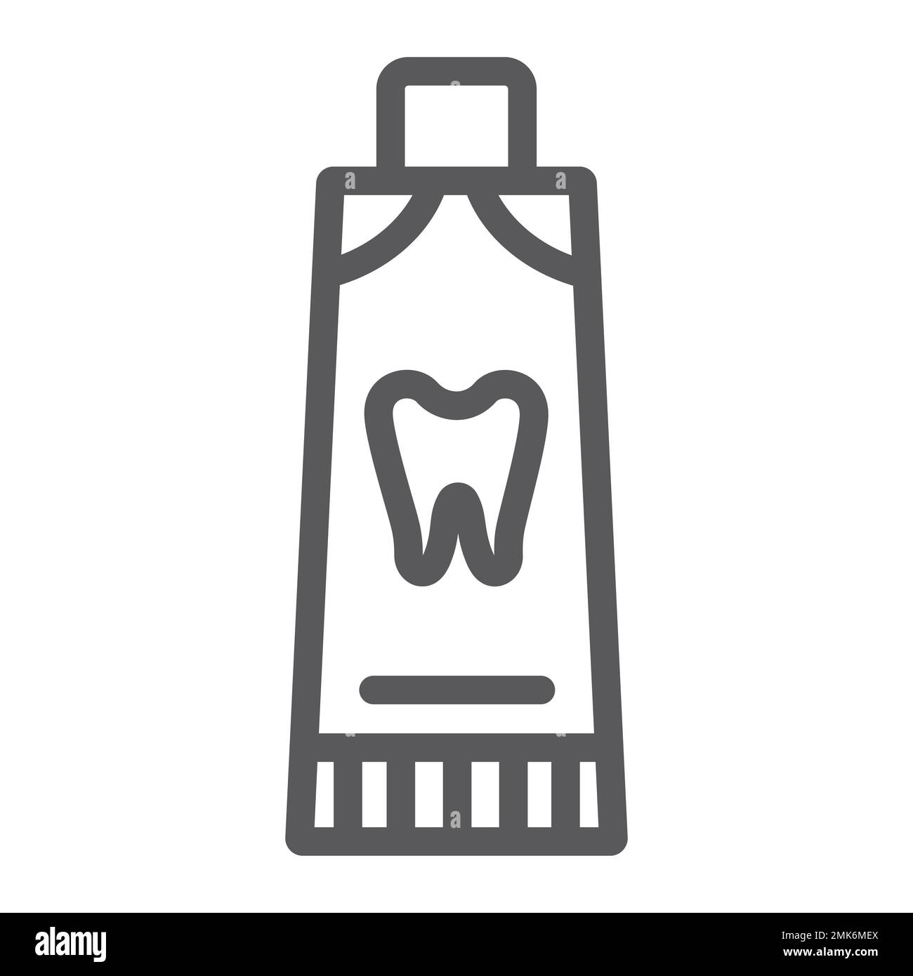 Toothpaste line icon, dental and tube, tooth care sign, vector graphics ...