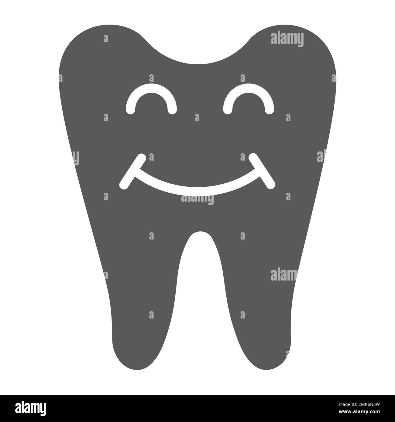 Happy tooth glyph icon, teeth and dentistry, smiling tooth sign, vector ...
