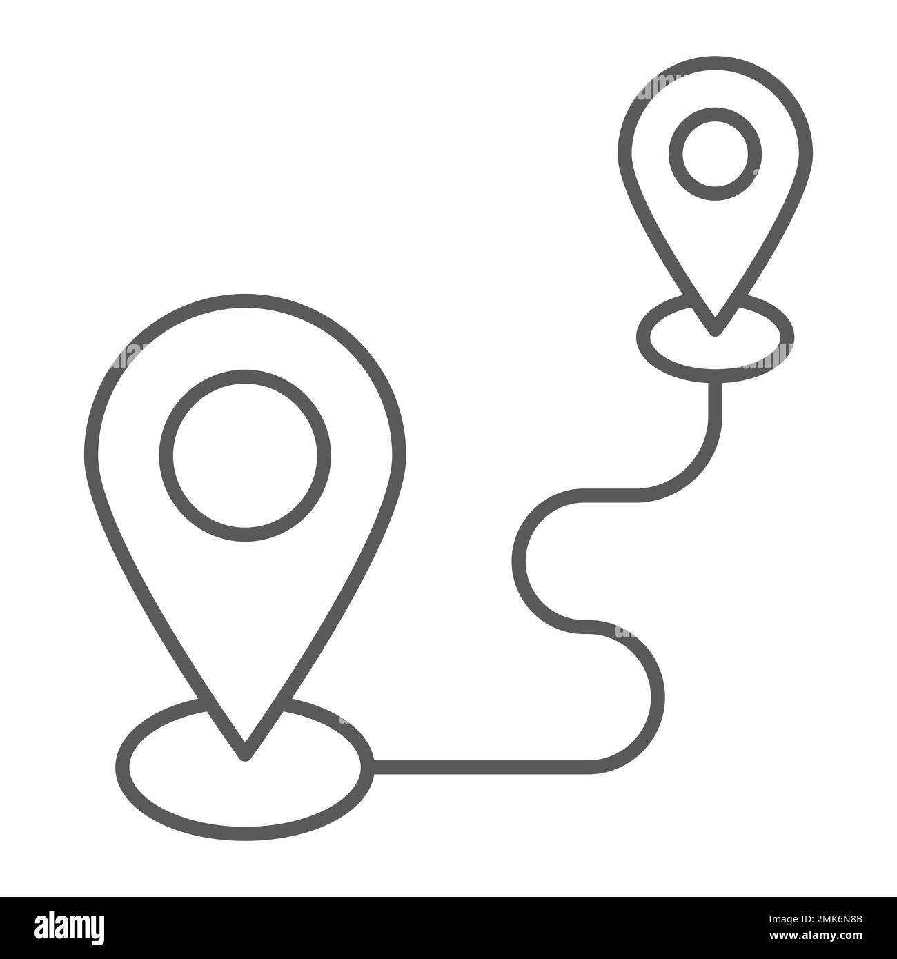 Destination Thin Line Icon Gps And Location Map Pin Sign Vector Graphics A Linear Pattern On