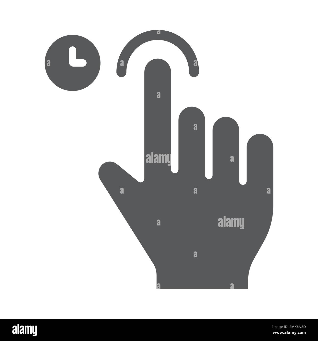 Touch and hold glyph icon, gesture and hand, tap sign, vector graphics ...