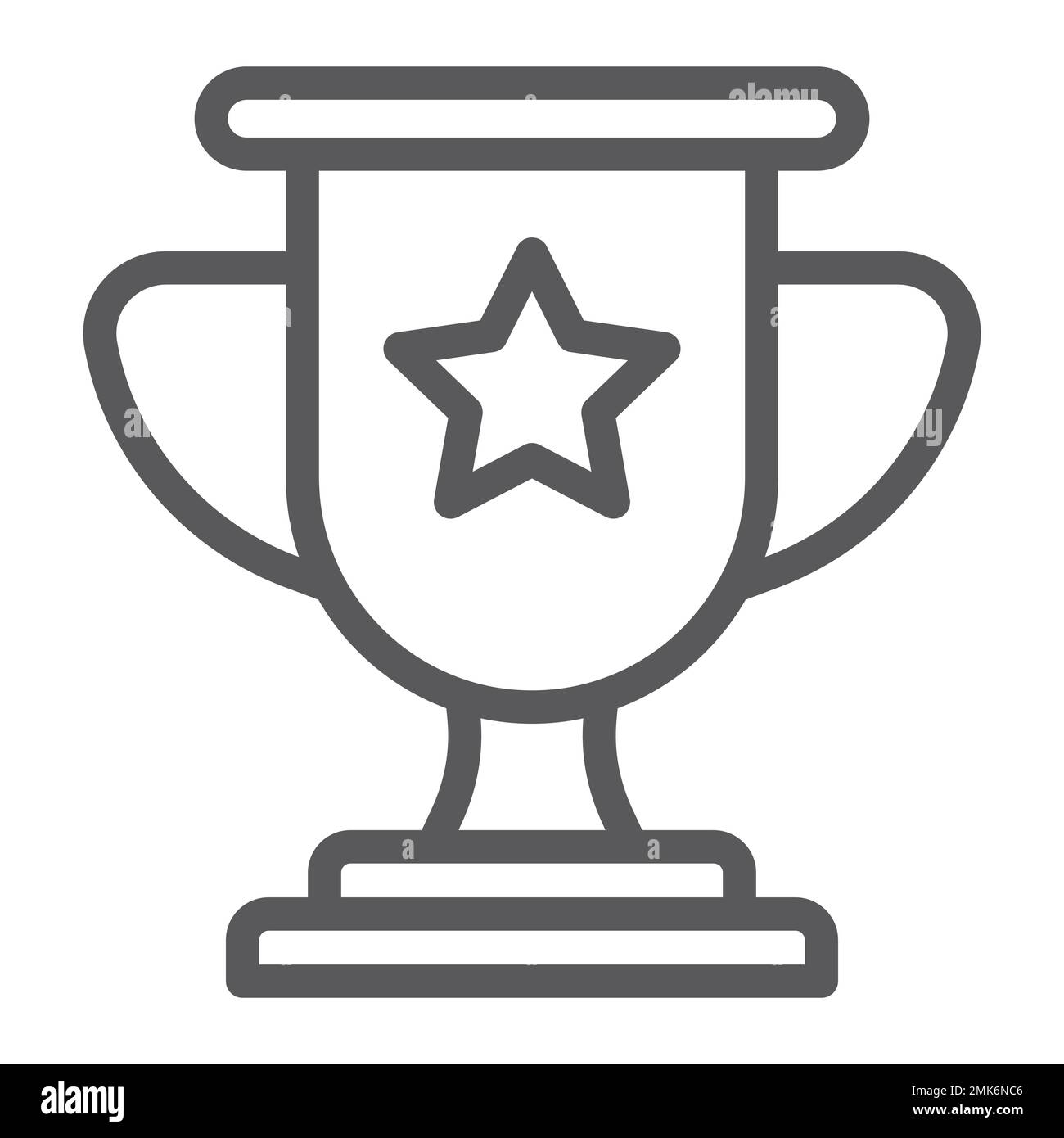 Winner line icon, game and award, trophy cup sign, vector graphics, a ...