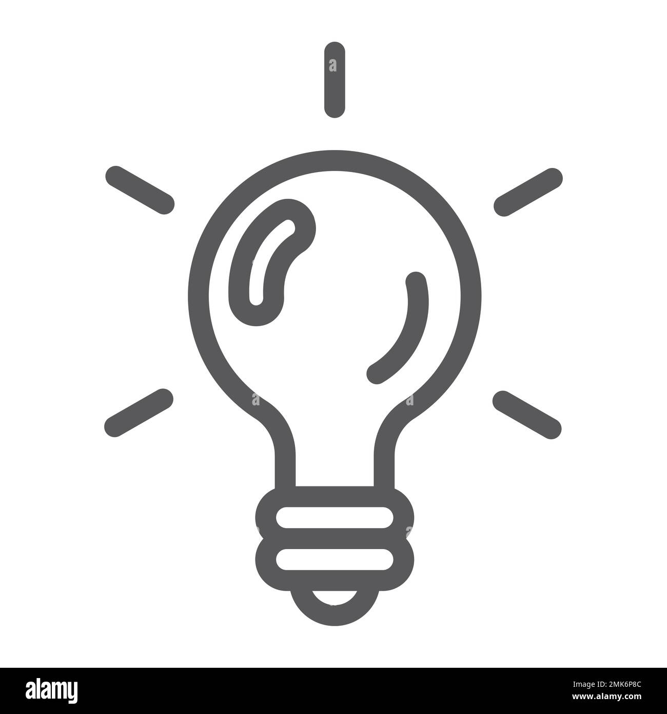 Light bulb line icon, game and idea, smart sign, vector graphics, a solid pattern on a white ...