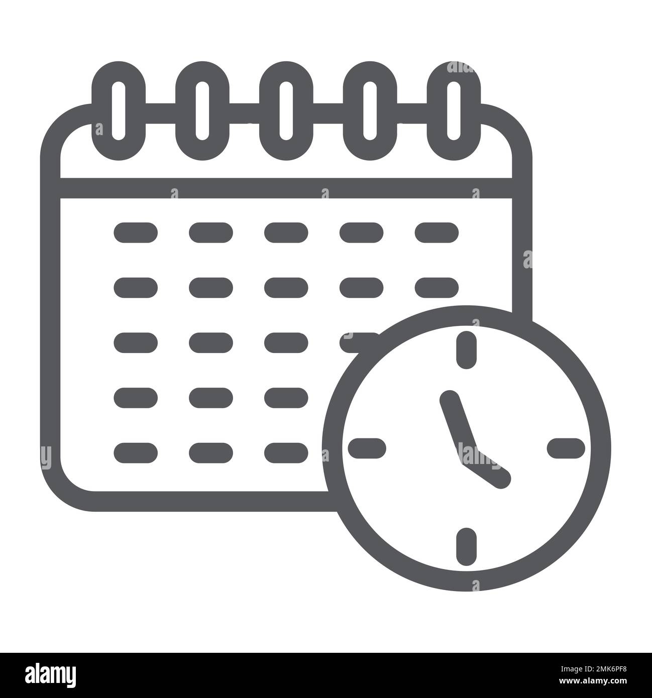 Schedule line icon, organizer and time, calendar sign, vector graphics ...