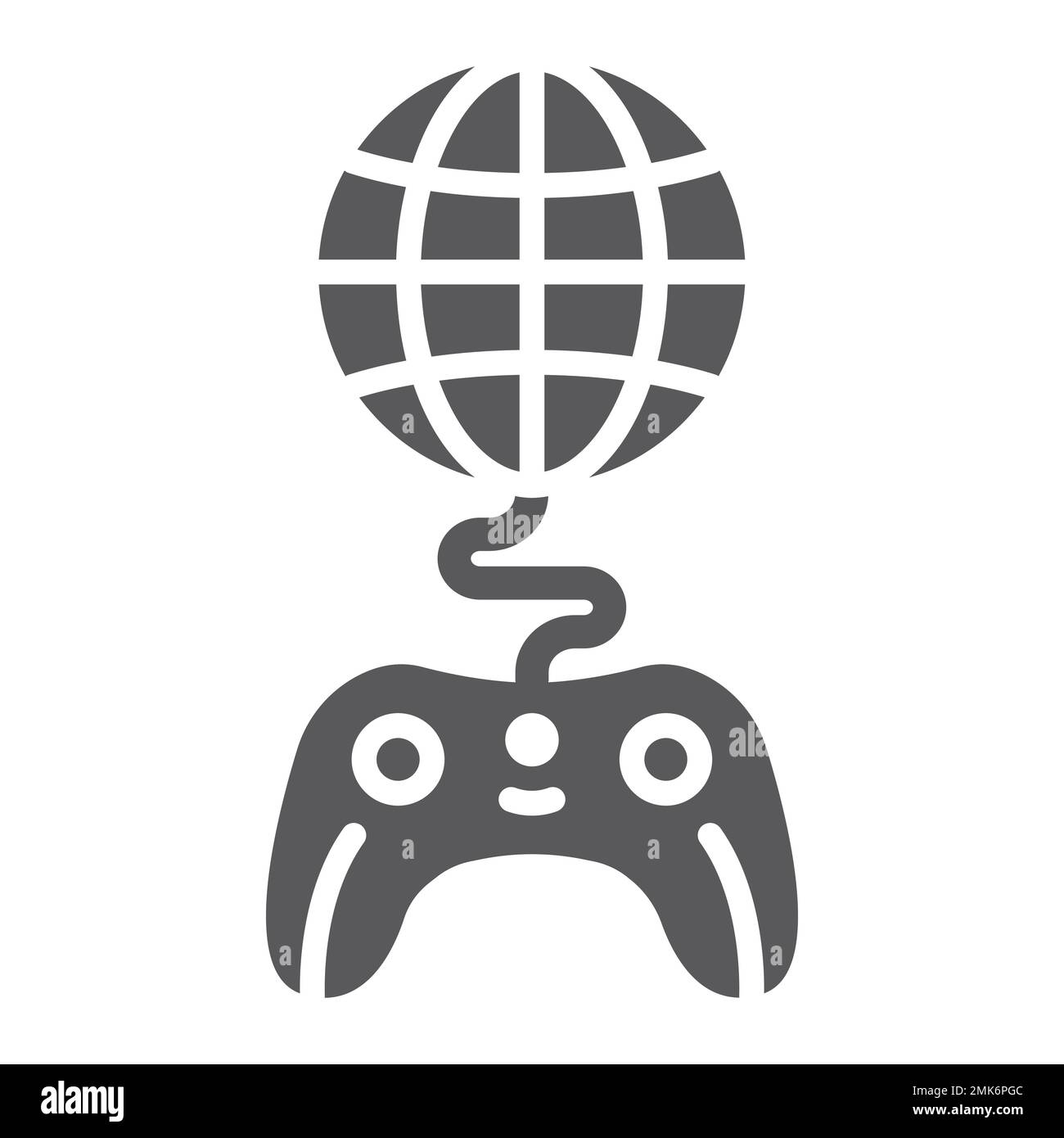 Global game glyph icon, play and world, globe with joystick sign ...