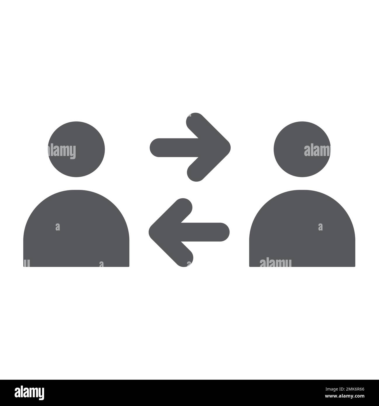 People exchange glyph icon, connection and person, people communication ...