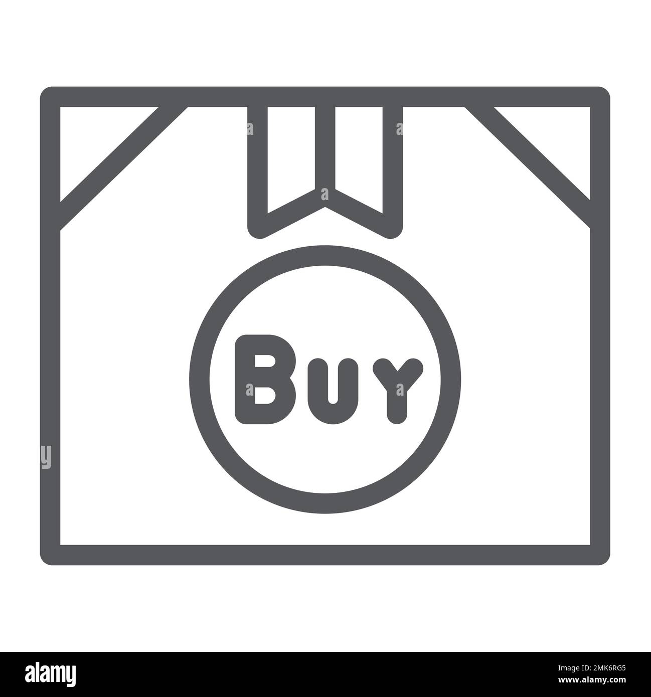 Cardboard parcel line icon, delivery and box, purchase sign, vector ...