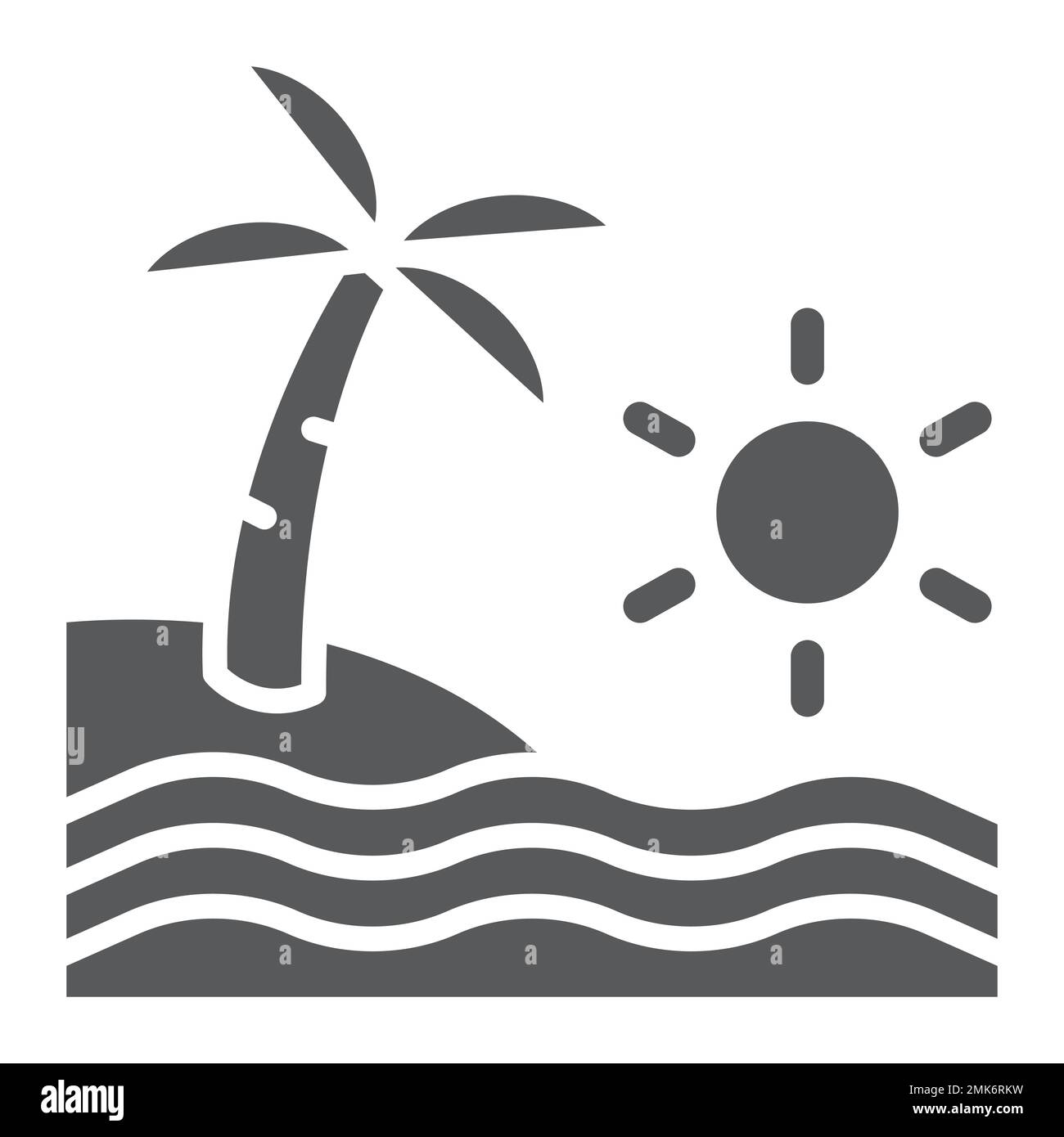Beach glyph icon, travel and vacation, sea sign, vector graphics, a ...