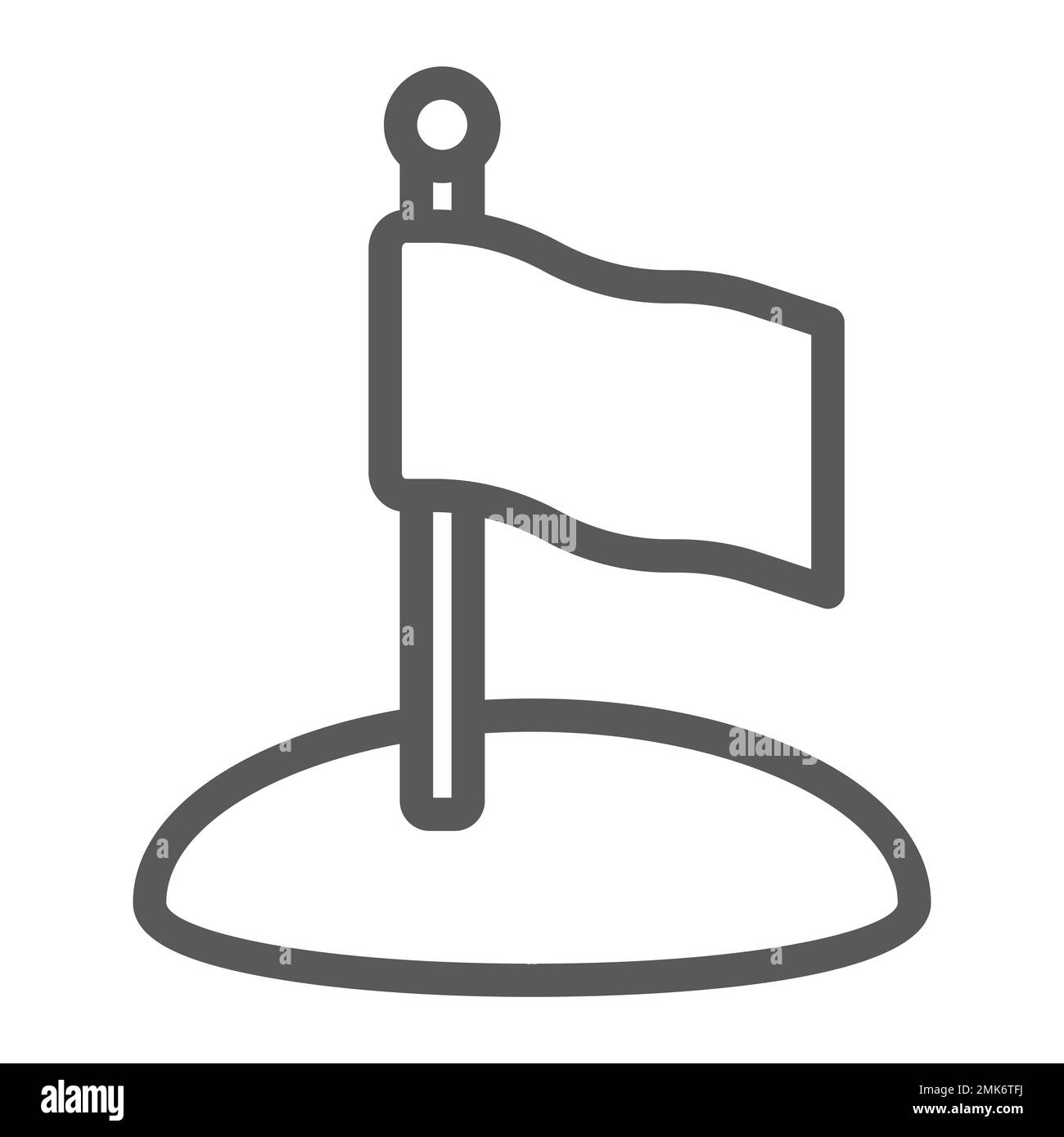 Flag line icon, game and pointer, flagpole sign, vector graphics, a ...