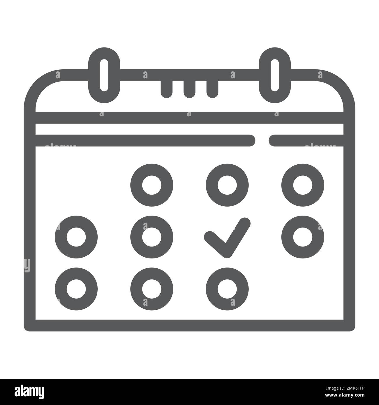 Calendar line icon, month and date, reminder sign, vector graphics, a ...