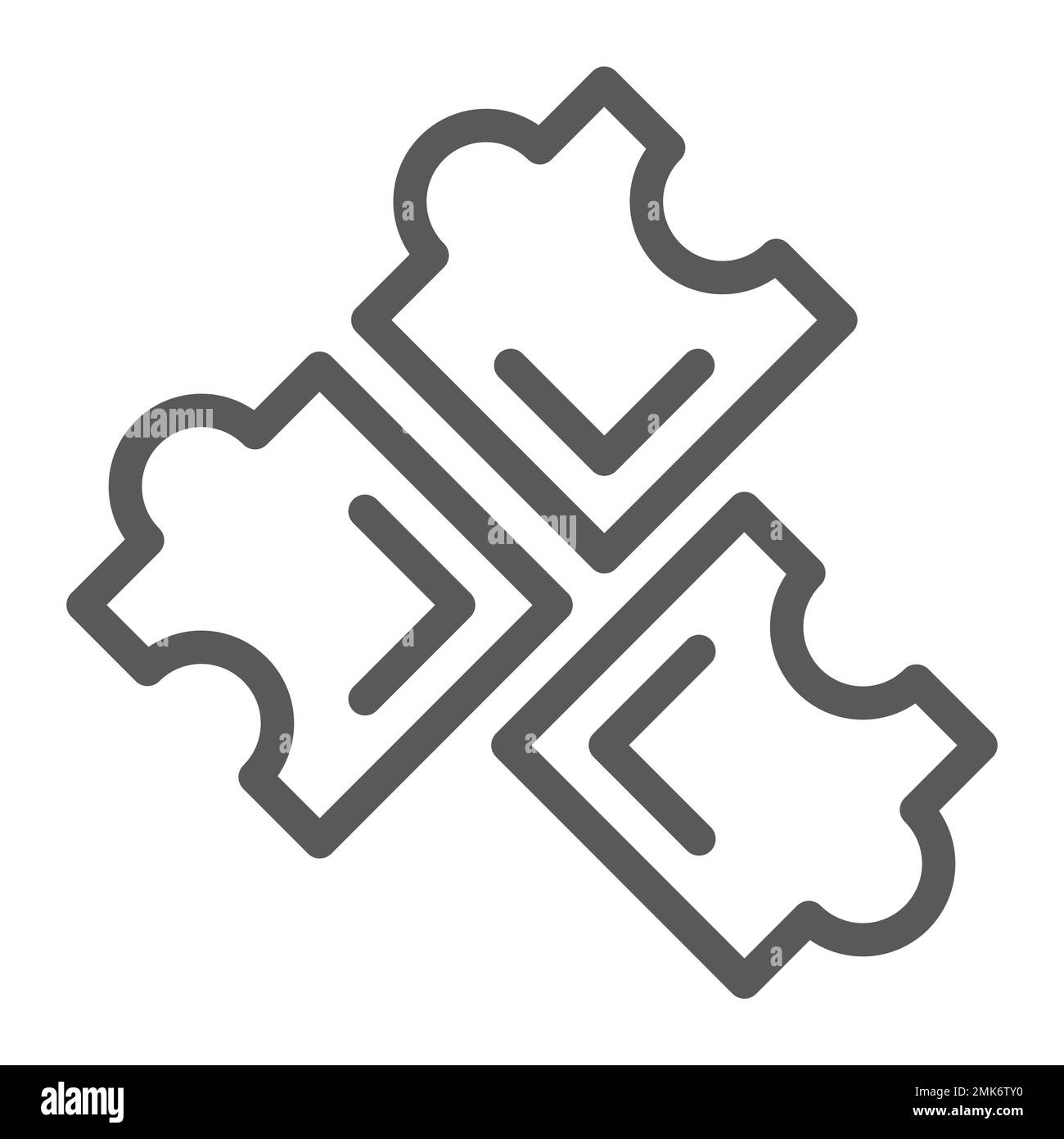 Puzzle line icon, leisure and game, piece of puzzles sign, vector ...