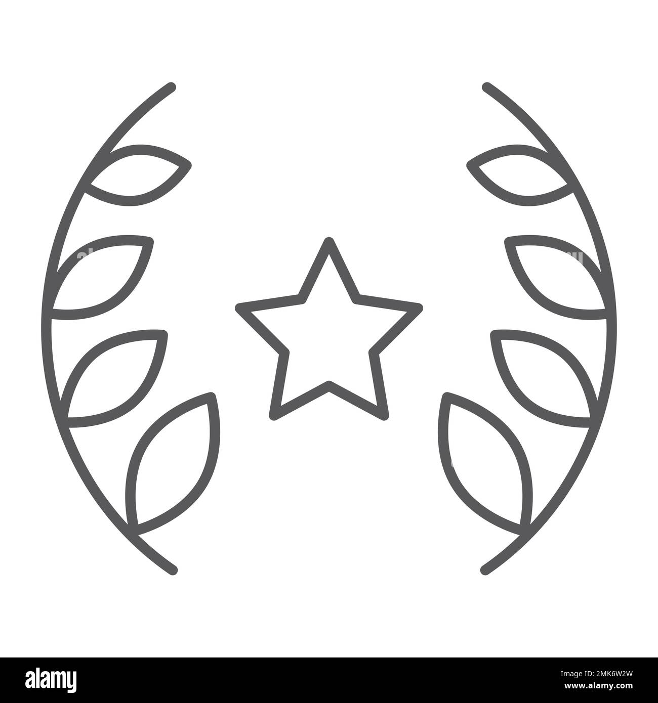 Awards thin line icon, game and winner, reward sign, vector graphics, a ...