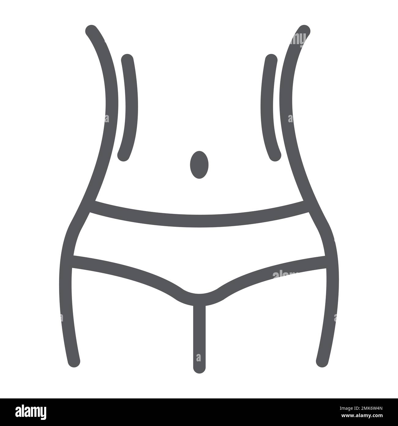 Female figure line icon, diet and body, girls waist sign, vector ...