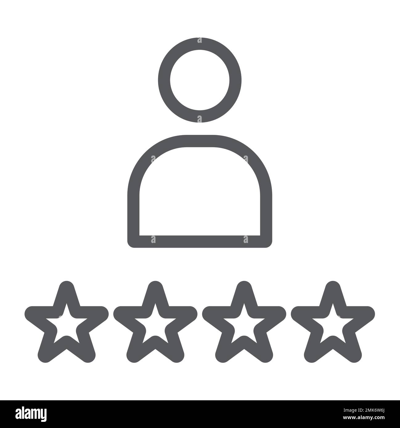 Satisfaction line icon, work and people, person and stars sign, vector ...