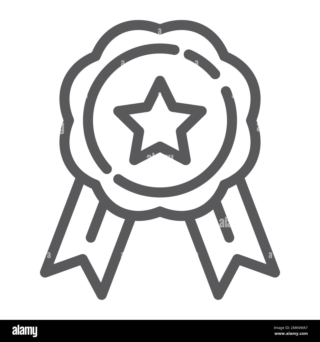 Medal line icon, award and achievement, badge sign, vector graphics, a ...