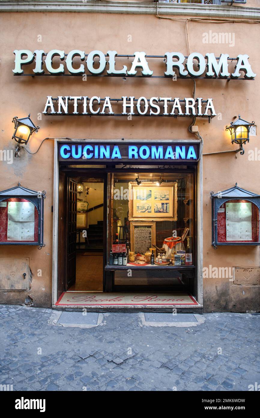 Restaurant Piccola Roma in Old Town of Rome, Rome, Lazio, Italy Stock ...