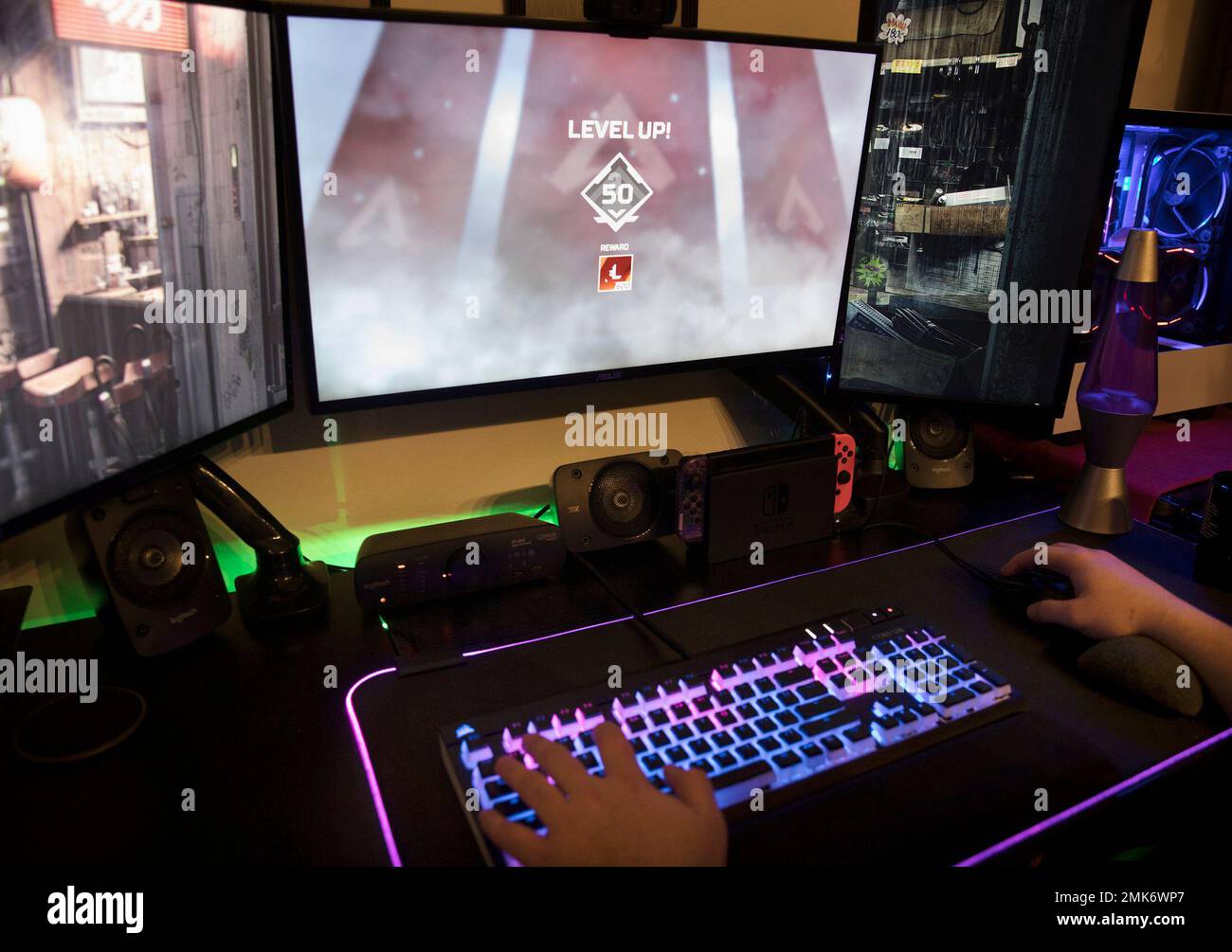 This Wednesday, March 6, 2019, photo shows a "Level up!" screen as a ...
