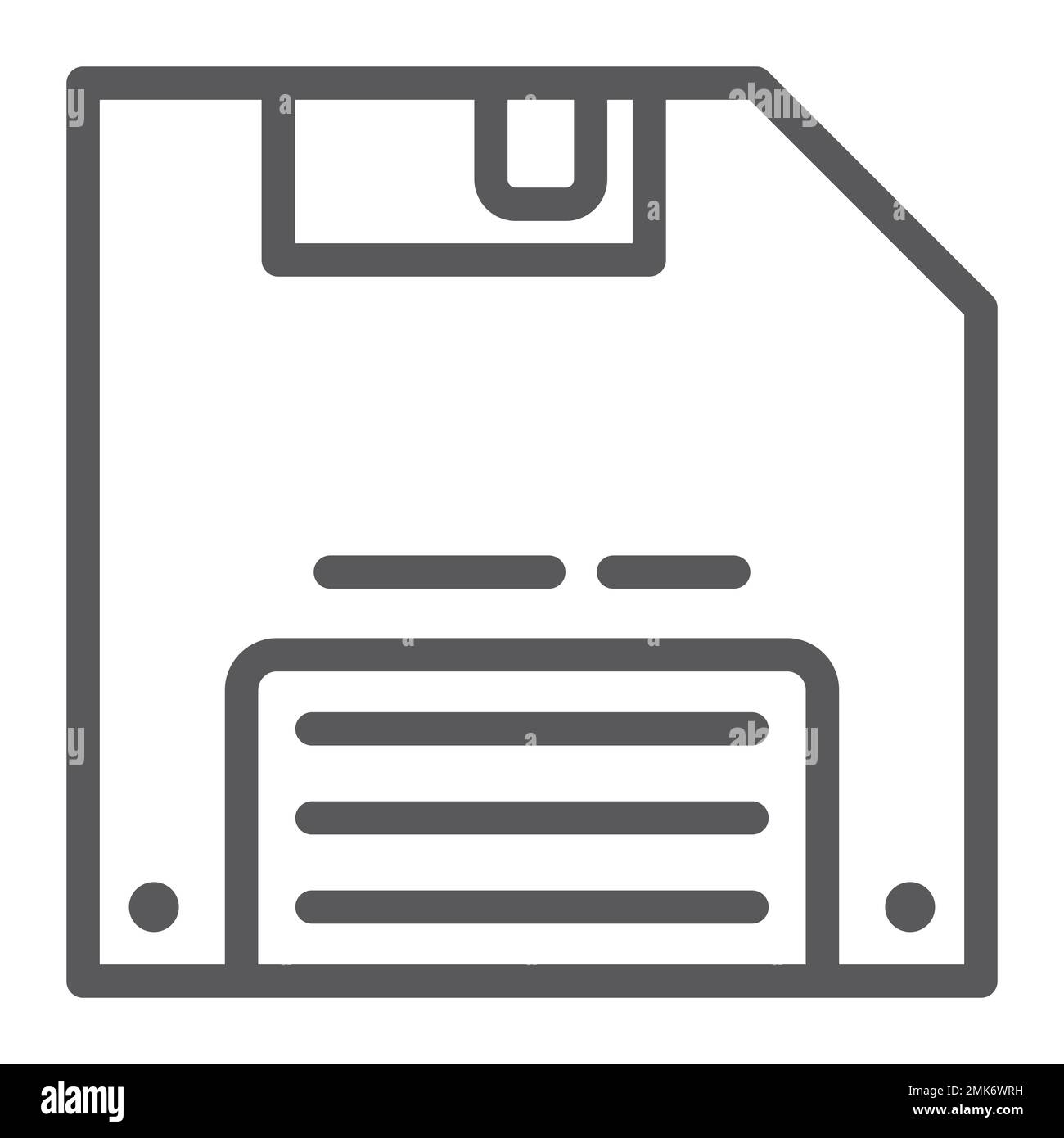 Save game line icon, data and disk, diskette sign, vector graphics, a linear pattern on a white ...