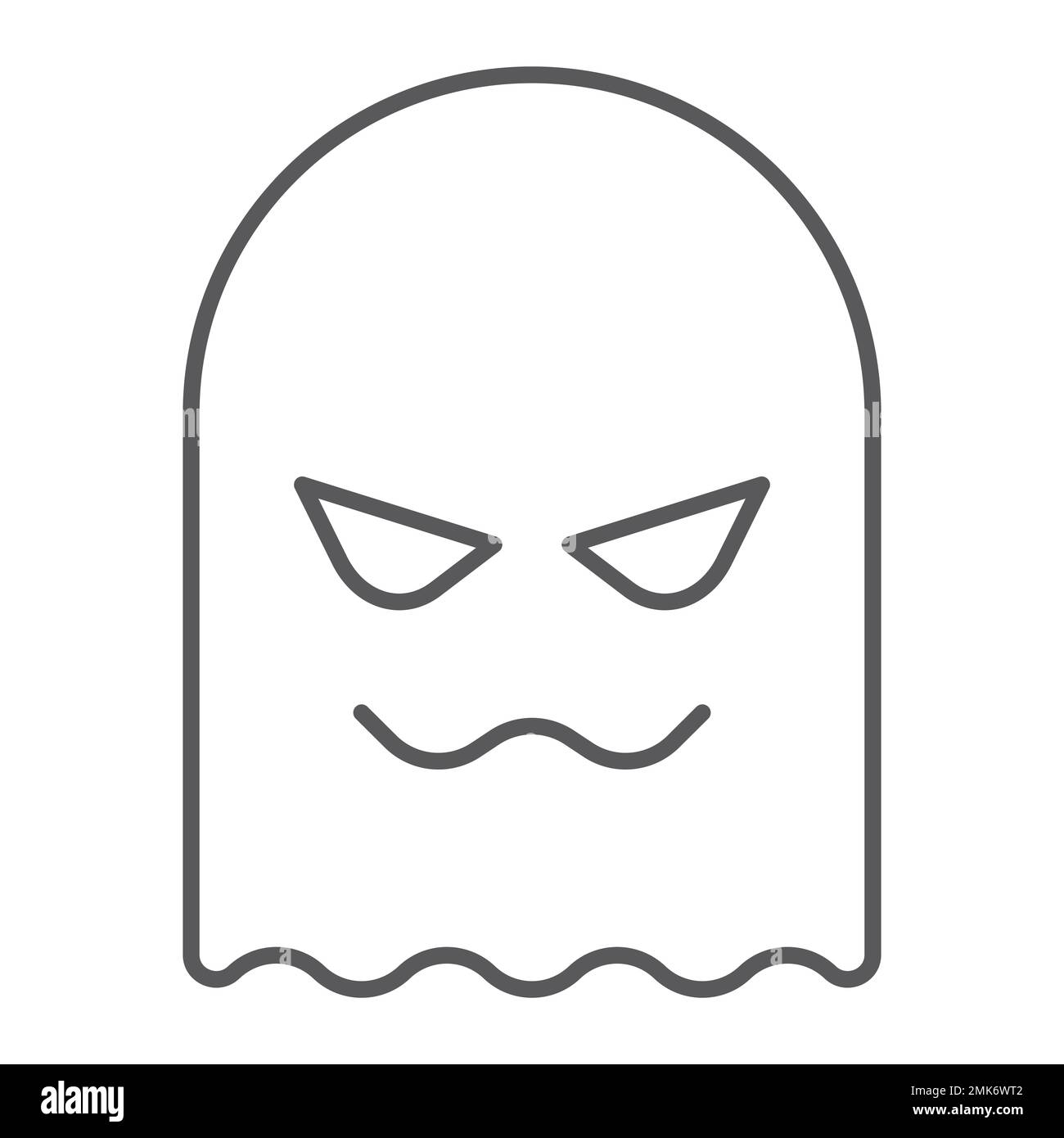 Ghost thin line icon, horror and character, horror sign, vector ...
