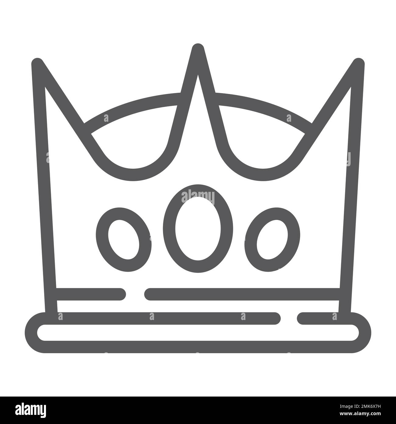 Crown line icon, king and leader, royal sign, vector graphics, a linear ...