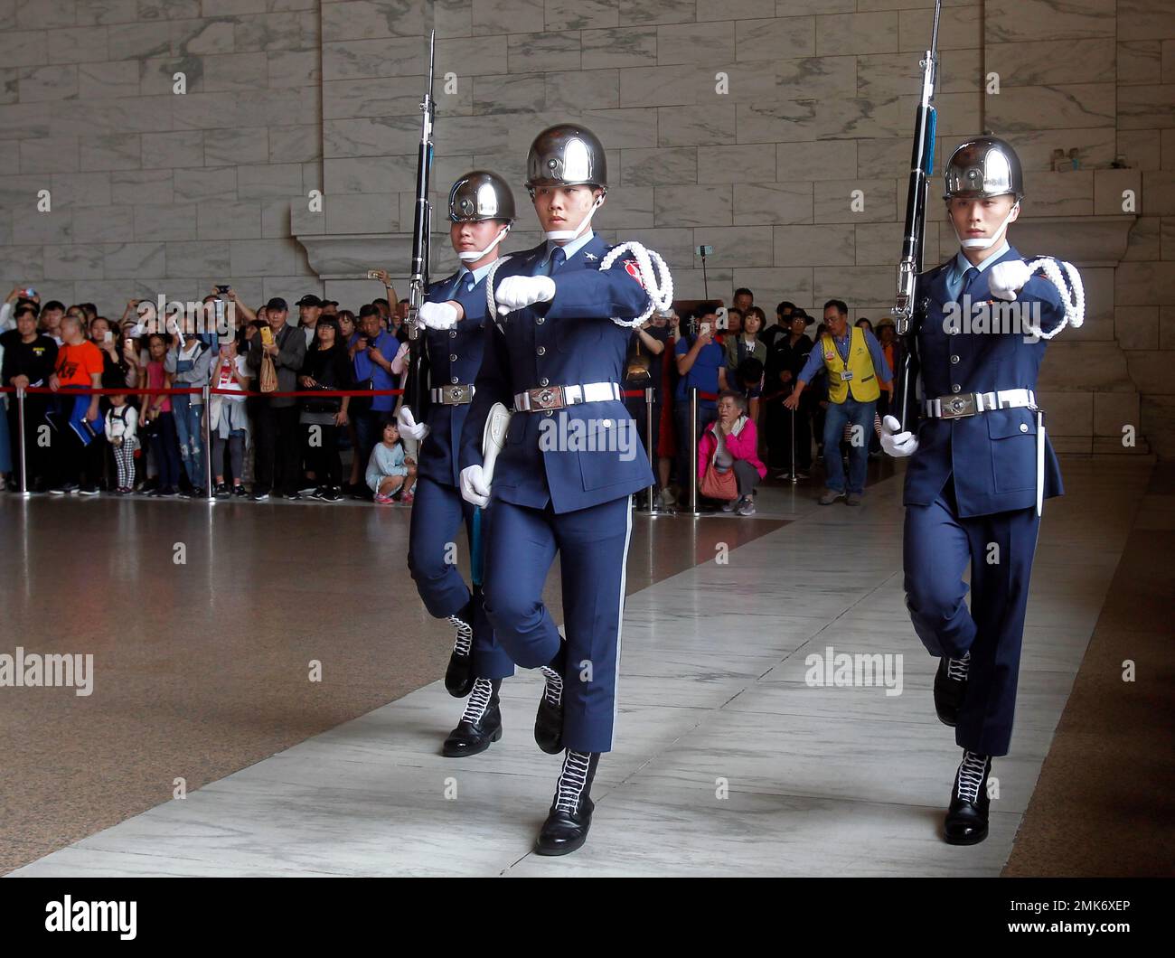 Taiwan honor guards perform during a change of duty ceremony at the ...