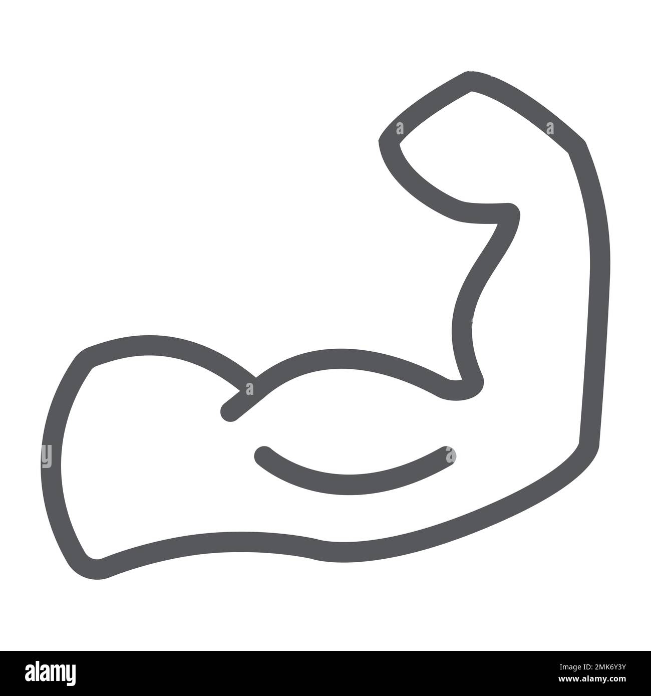 Muscles line icon, power and bodybuilding, muscular arm sign, vector ...