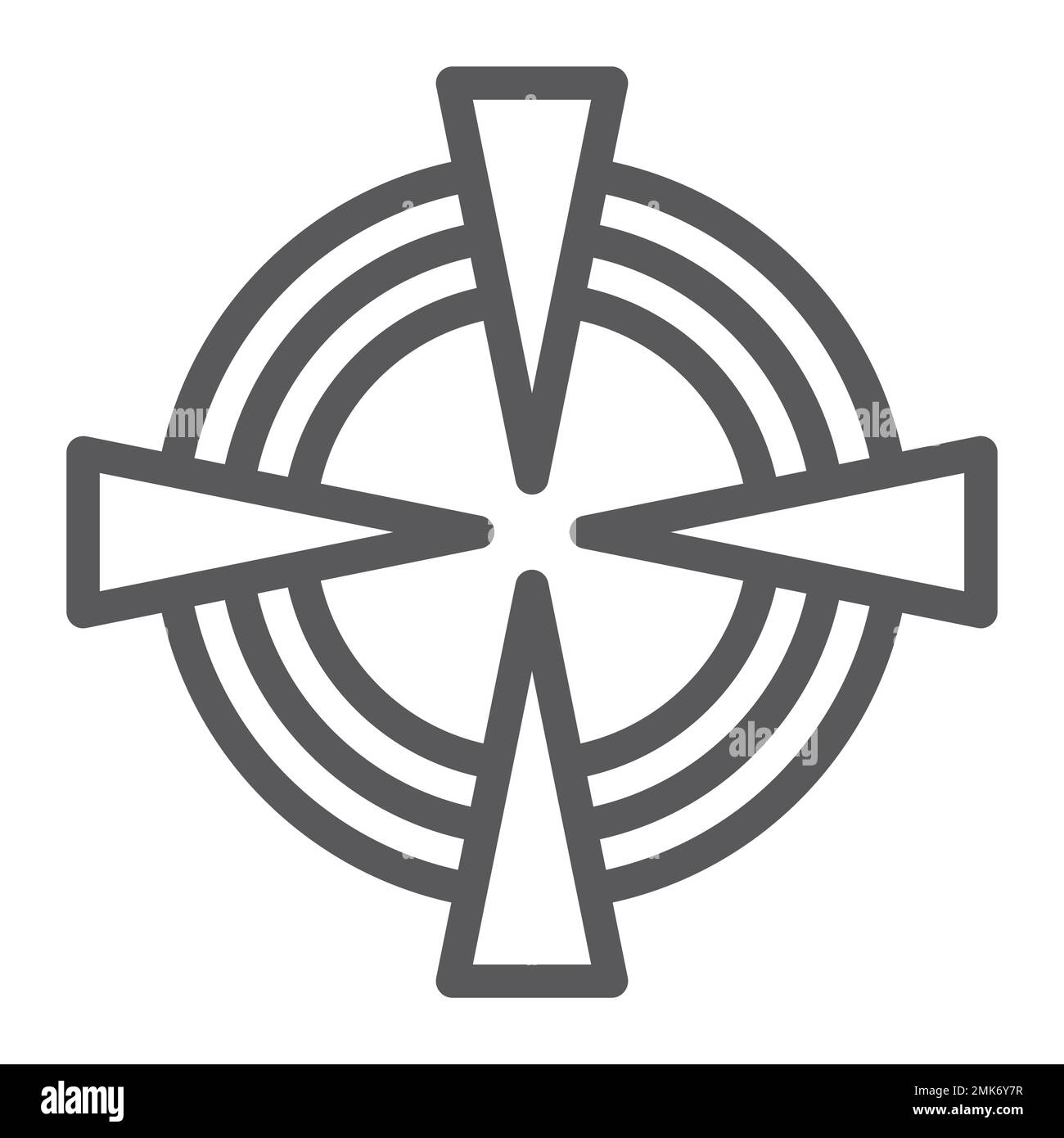 Target line icon, game and aim, focus sign, vector graphics, a linear ...