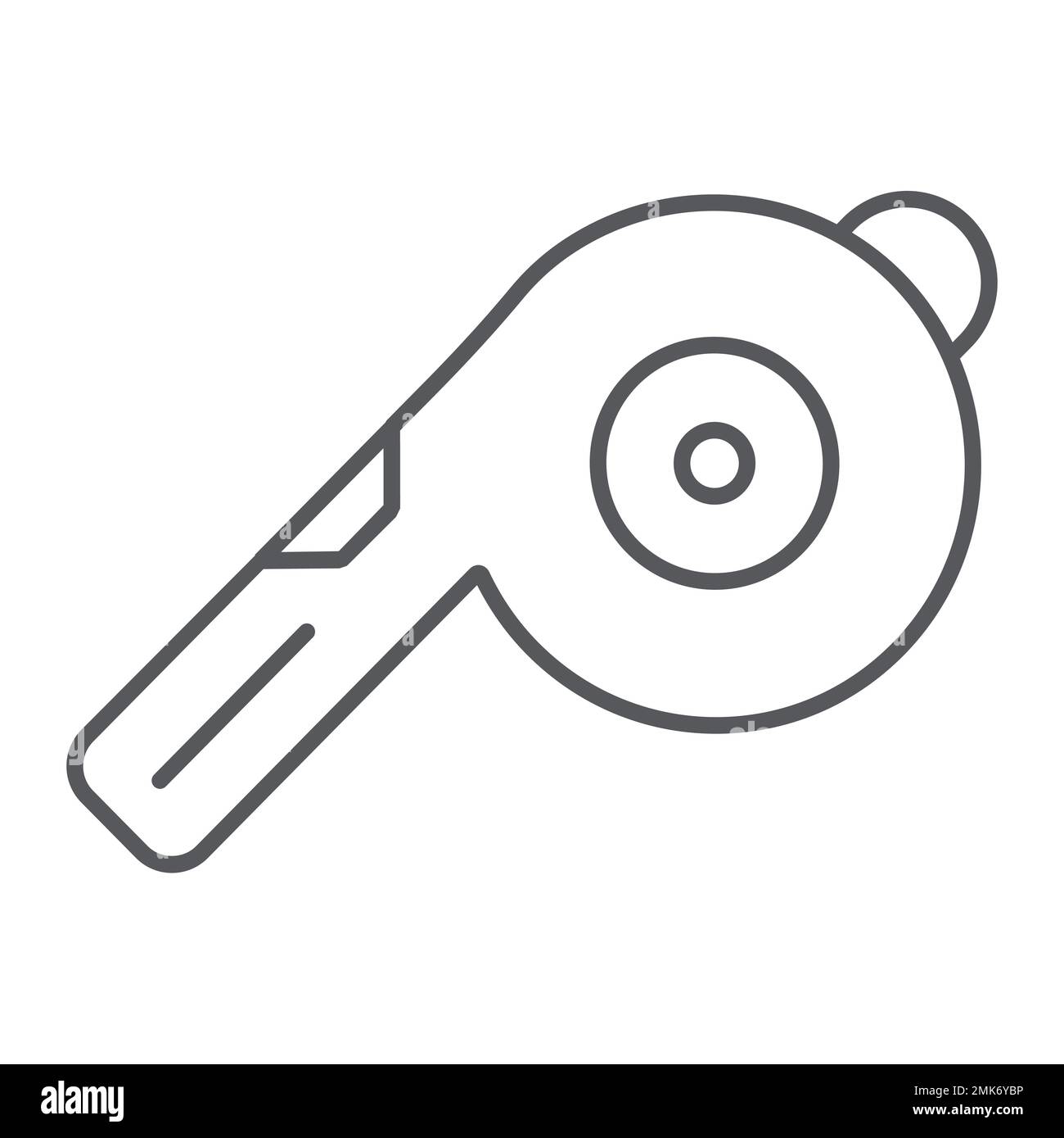 Whistle thin line icon, equipment and sport, blower sign, vector ...