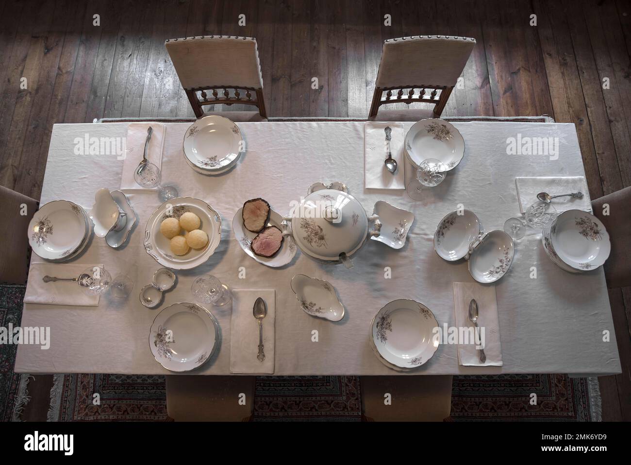 Set table around 1950 in a former flat of the factory owner, today ...