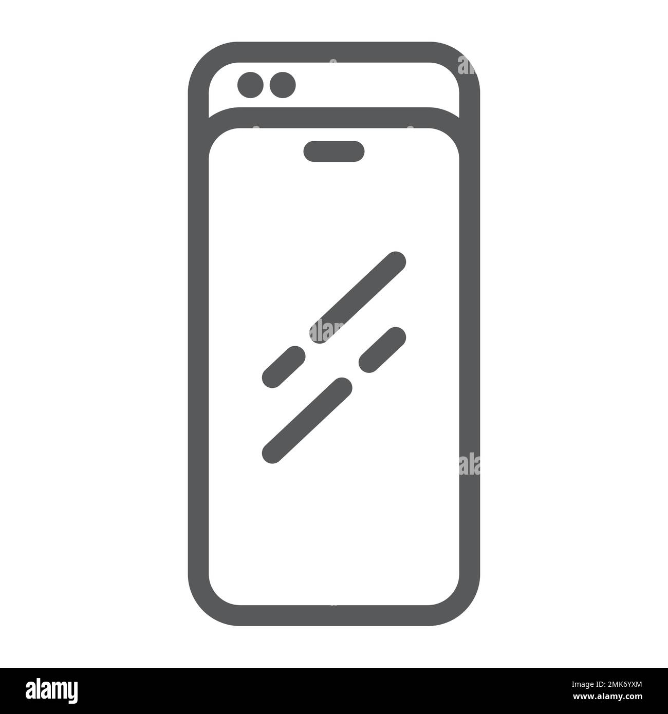 Slider smartphone line icon, technology and communication, mobile phone ...