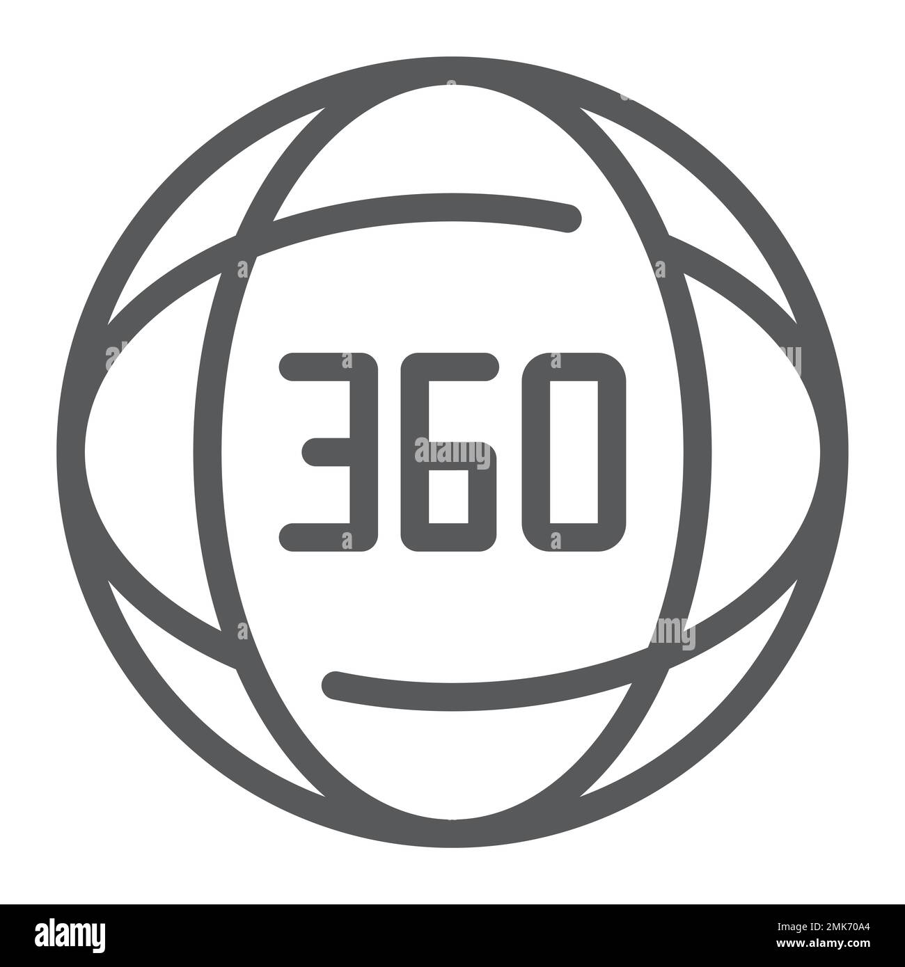 360 degree line icon, angle and view, rotate sign, vector graphics, a ...