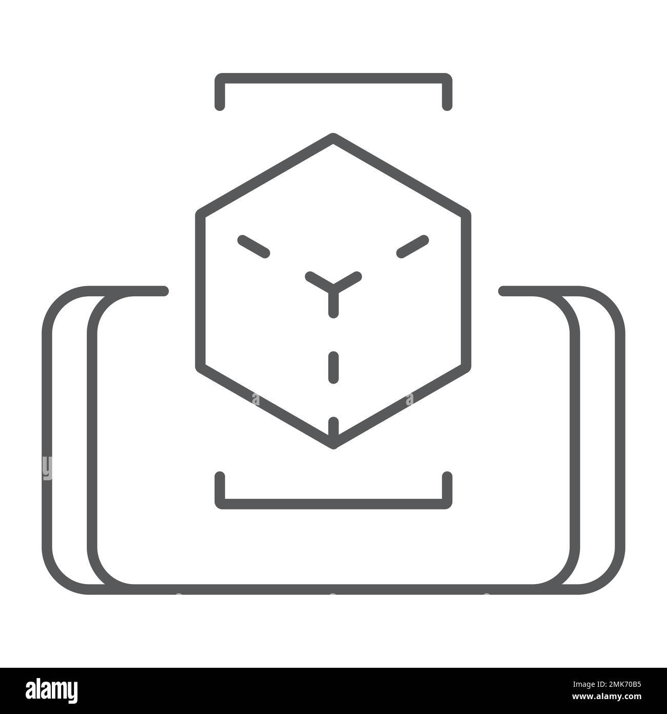 Augmented reality thin line icon, digital and game, virtual reality sign, vector graphics, a ...