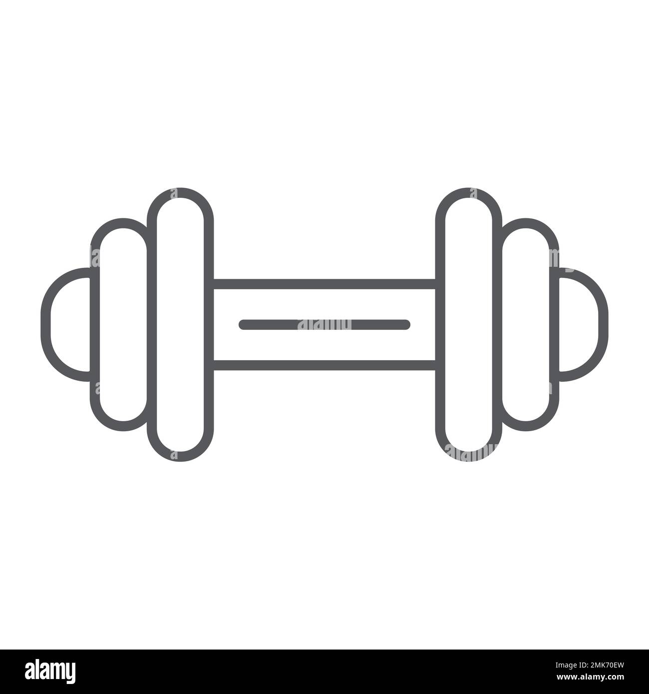 Dumbbell thin line icon, exercise and gym, barbell sign, vector ...