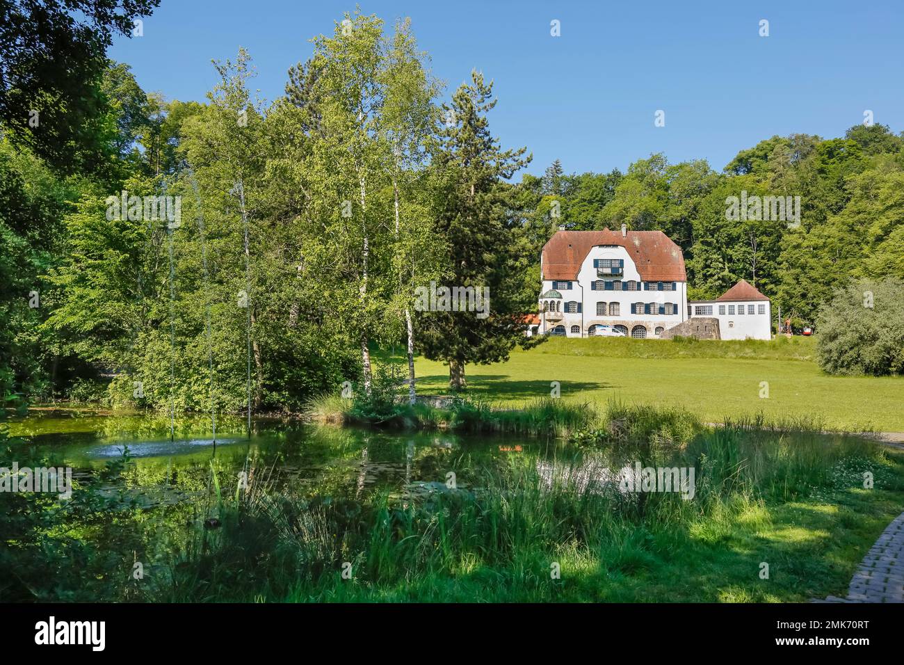 Villa Lindenhof, Art Nouveau villa, museum and cultural centre, pond in ...