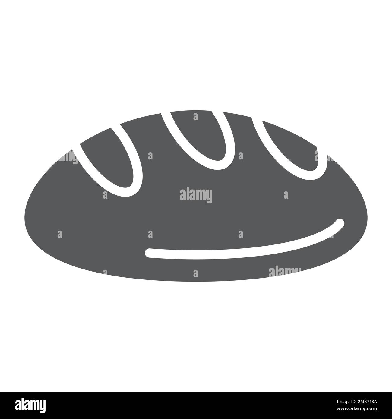 Bread glyph icon, bakery and food, pastry sign, vector graphics, a ...