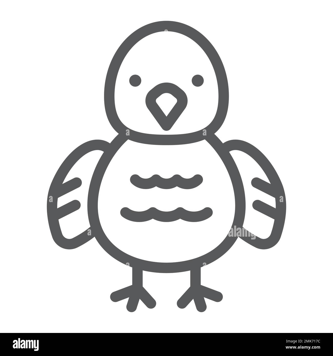 Chicken line icon, animal and bird, chick sign, vector graphics, a ...