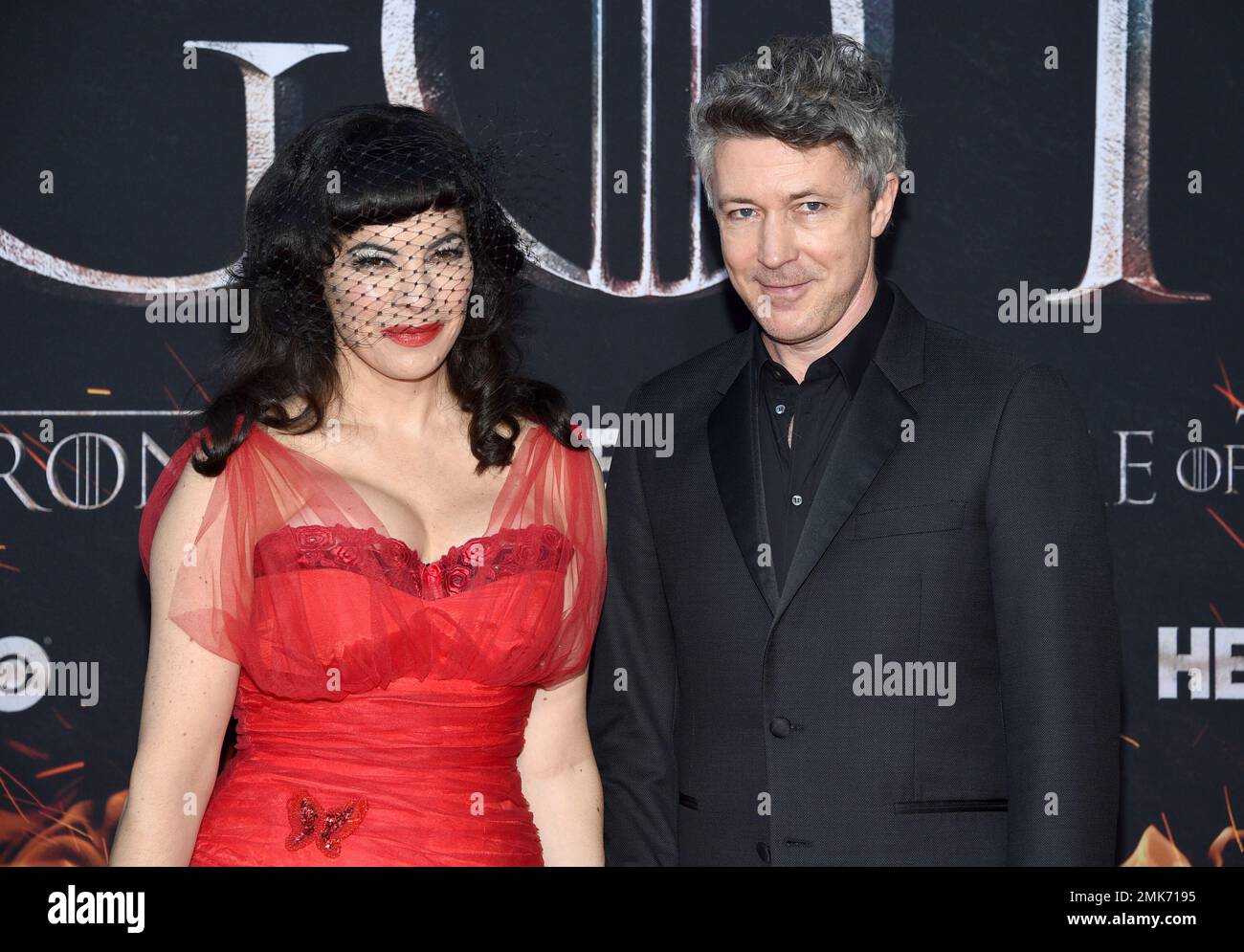 Aidan Gillen, right, and Camille O'Sullivan attend HBO's "Game of ...