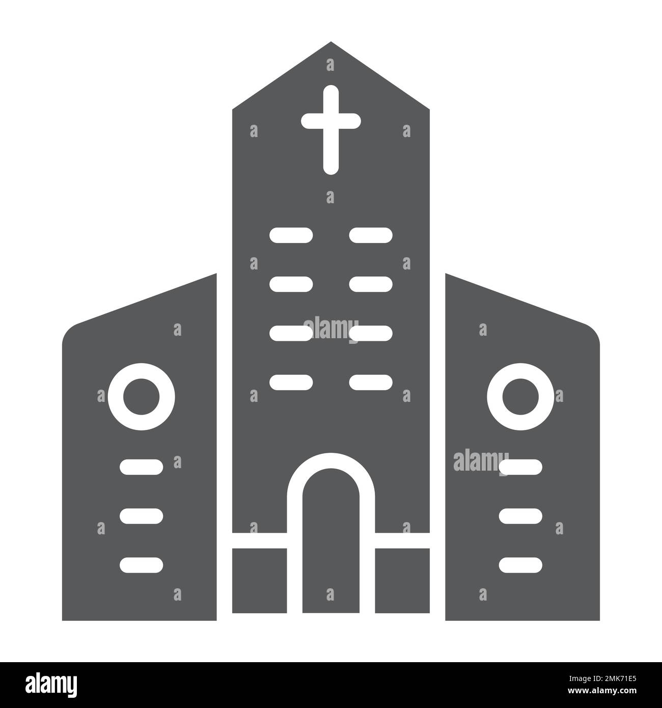 Church glyph icon, architecture and christian, building sign, vector ...
