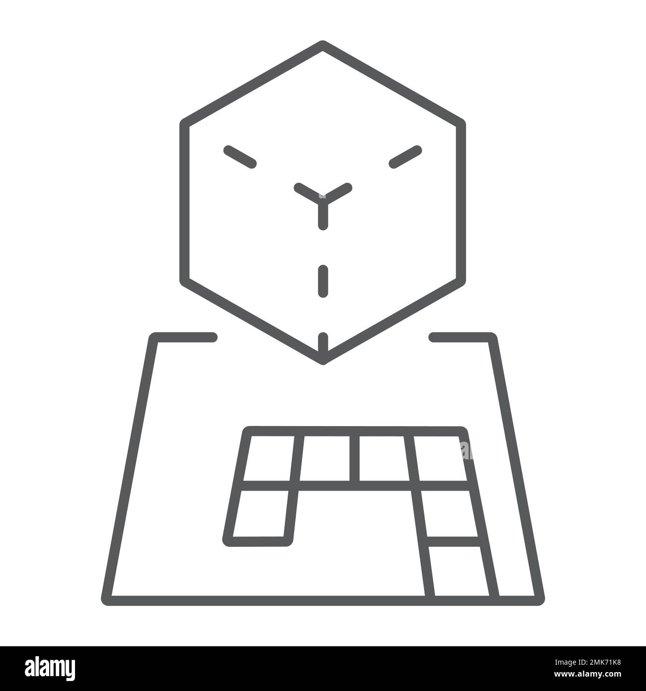 AR projection thin line icon, gaming and futuristic, augmented ...