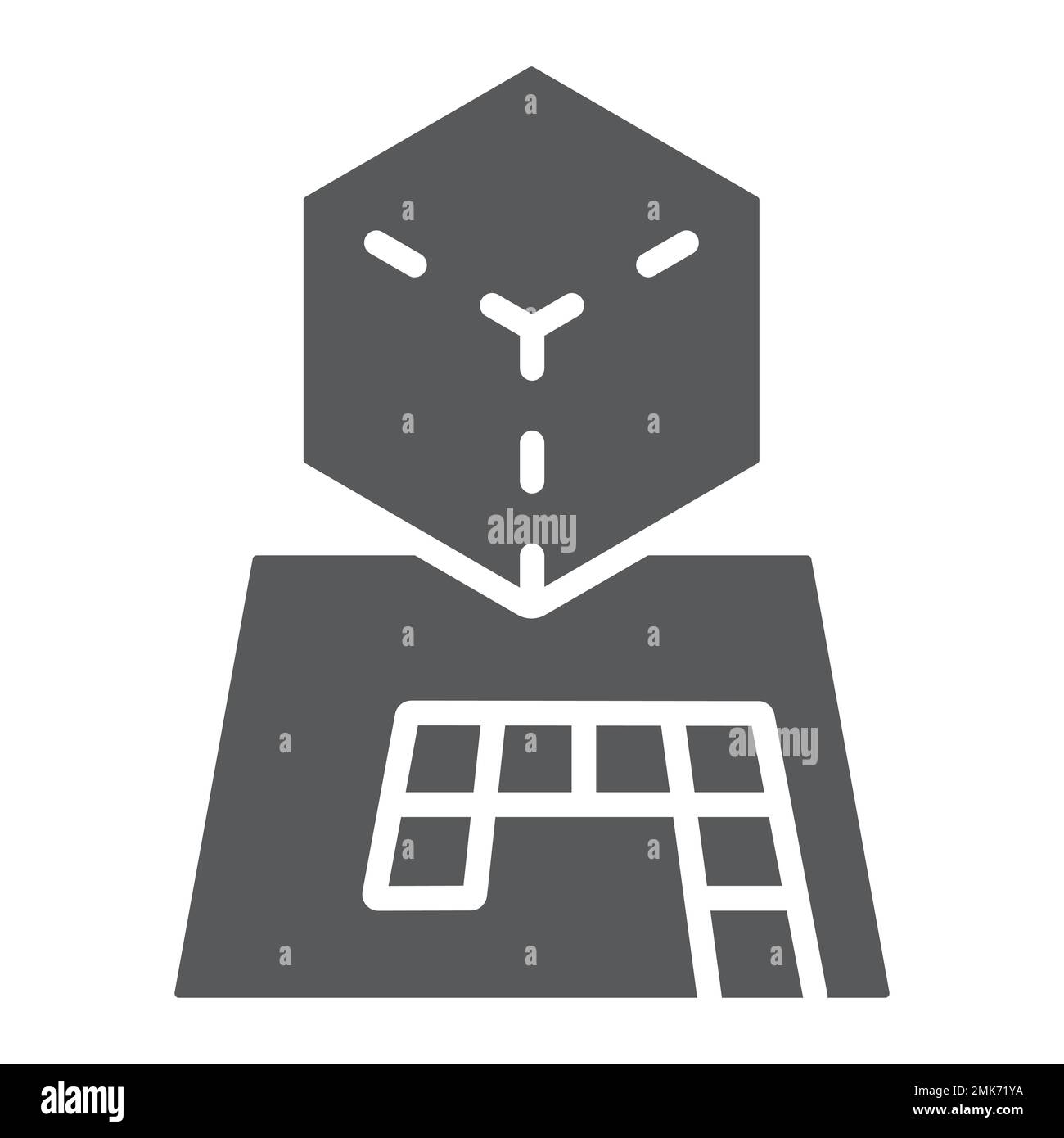 AR projection glyph icon, gaming and futuristic, augmented projection ...