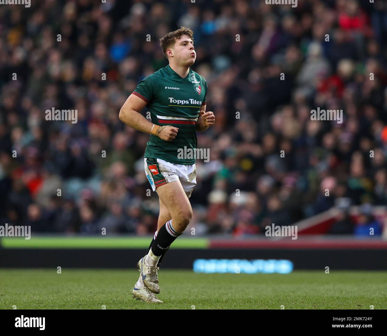 Sam Edwards, making his first Premiership appearance for Leicester ...