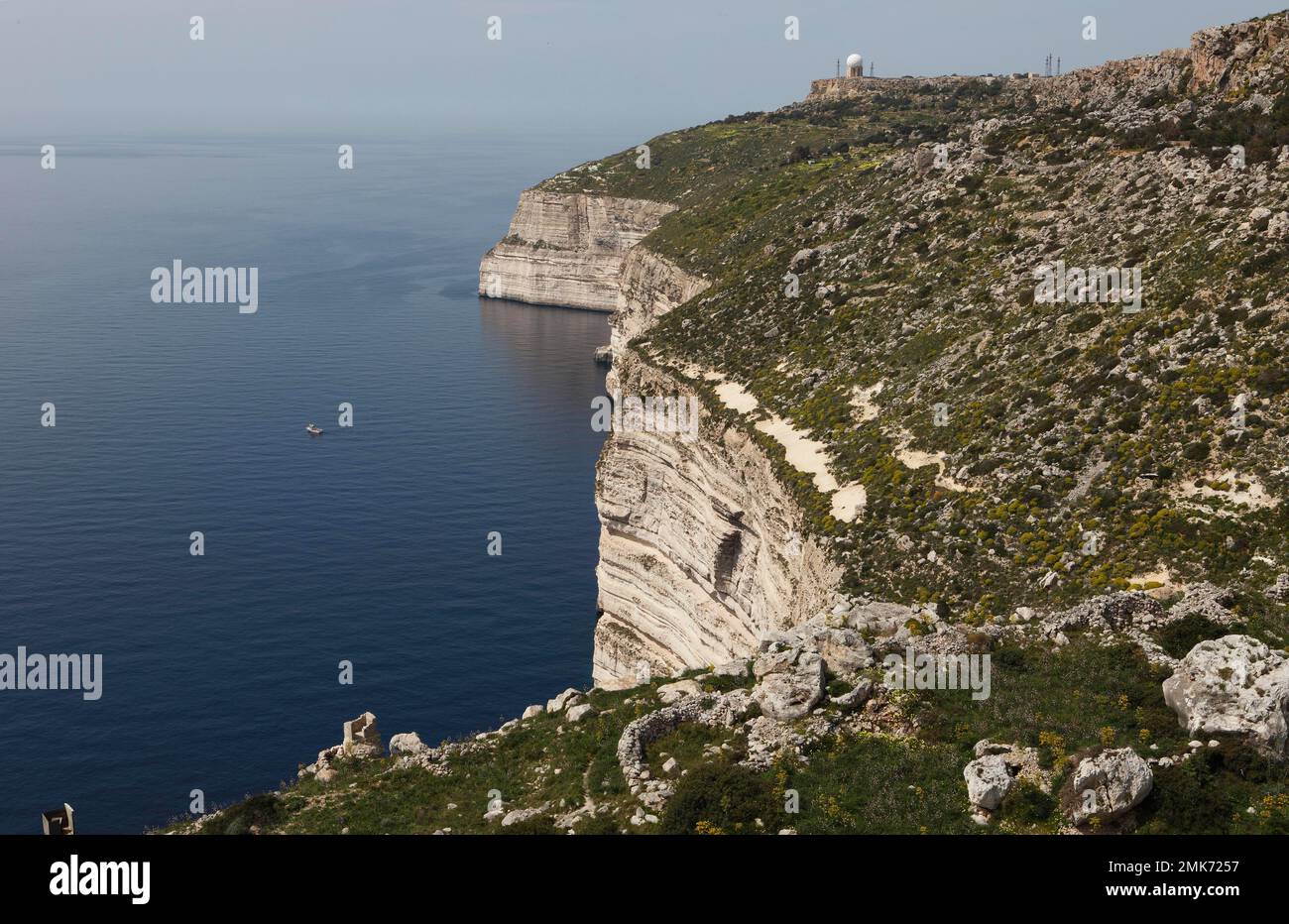Dingli Cliffs on the Mediterranean Sea, Dingli, Malta, Maltese Islands ...