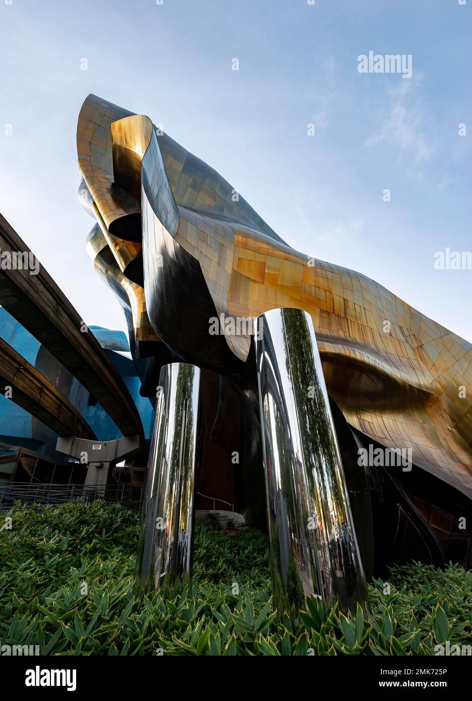 Corrugated coloured exterior facade of the Museum of Pop Culture ...