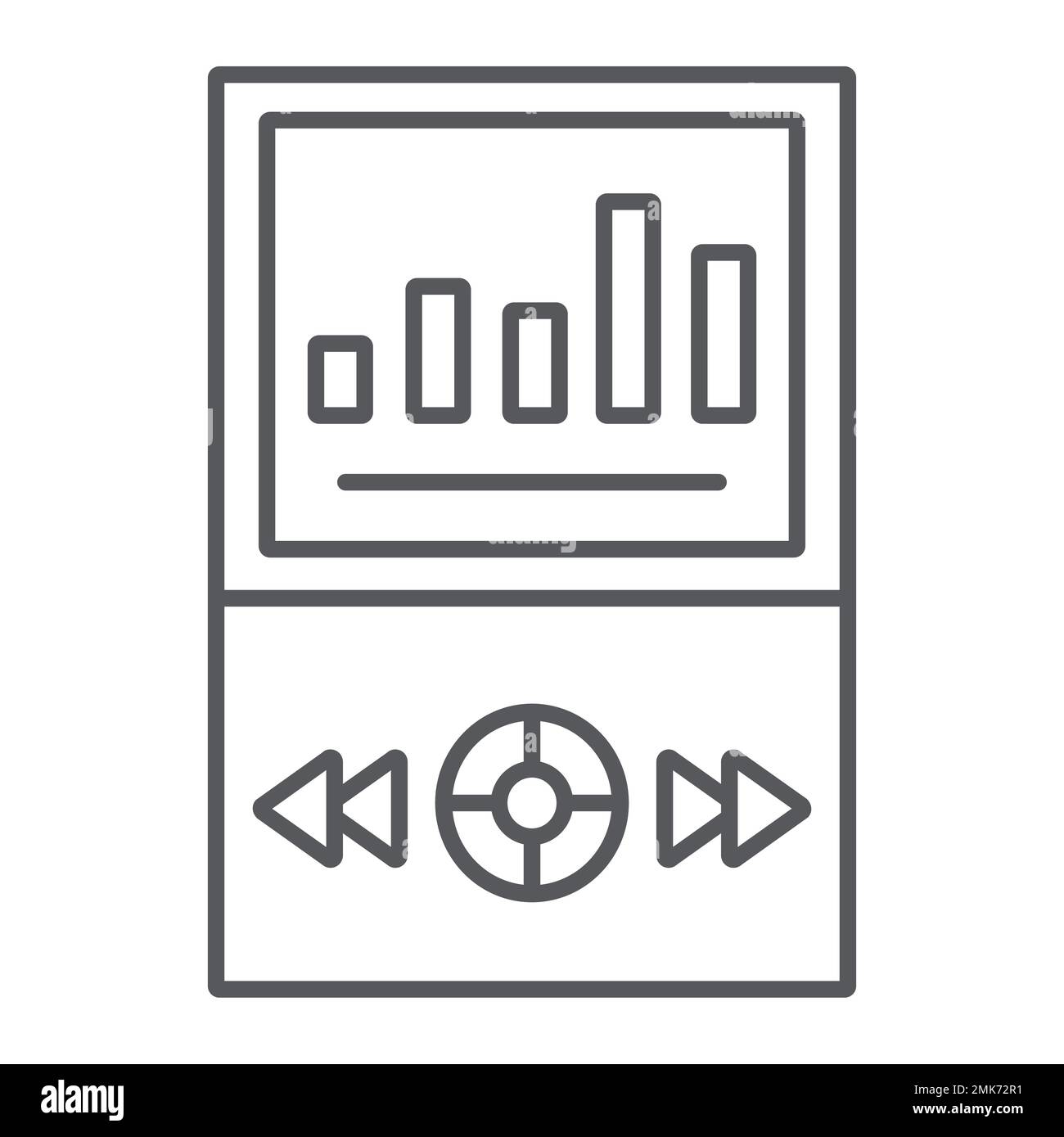 Music player thin line icon, multimedia and sound, mp3 player sign ...