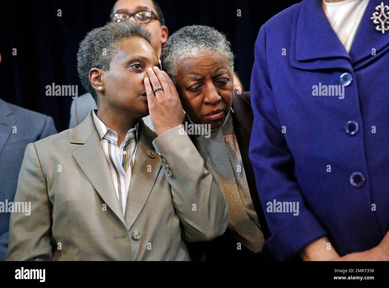 Chicago Mayor-elect Lori Lightfoot speaks with Rev. Dr. Janette C ...