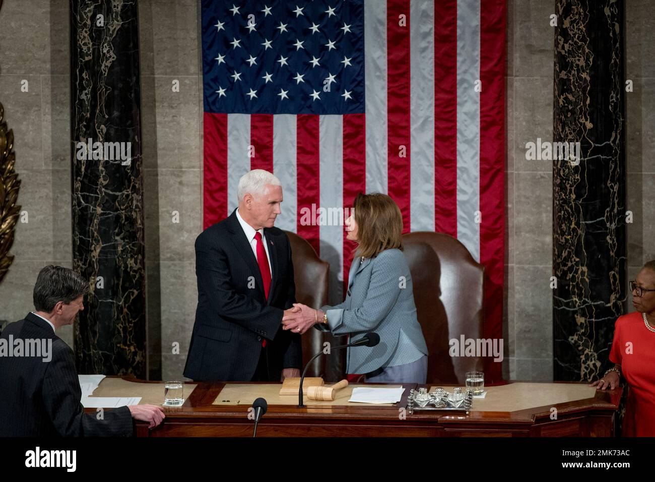 Vice President Mike Pence, left, and House Speaker Nancy Pelosi of ...