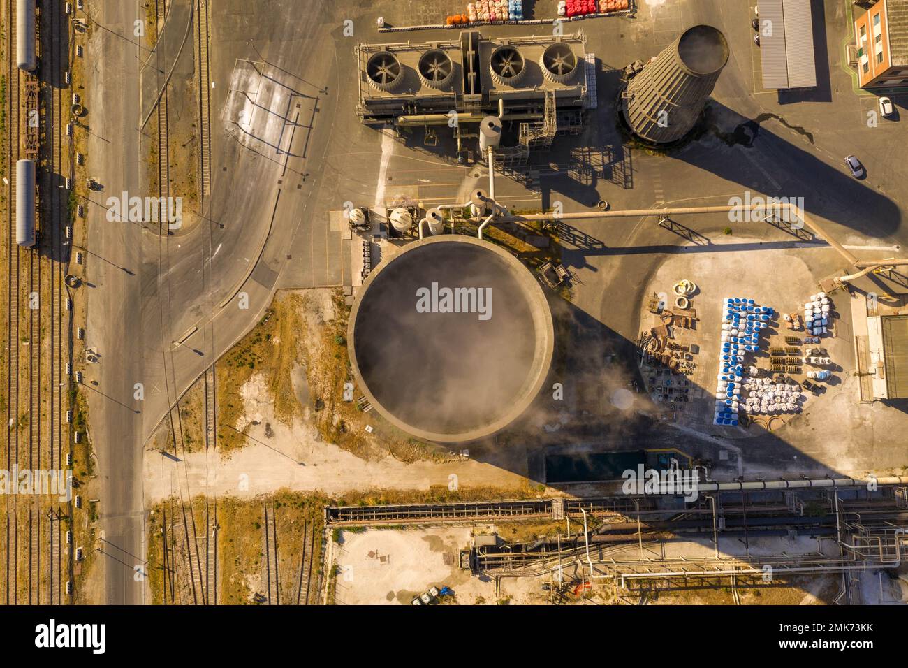 Drone photography of big chemical factory during summer day Stock Photo ...
