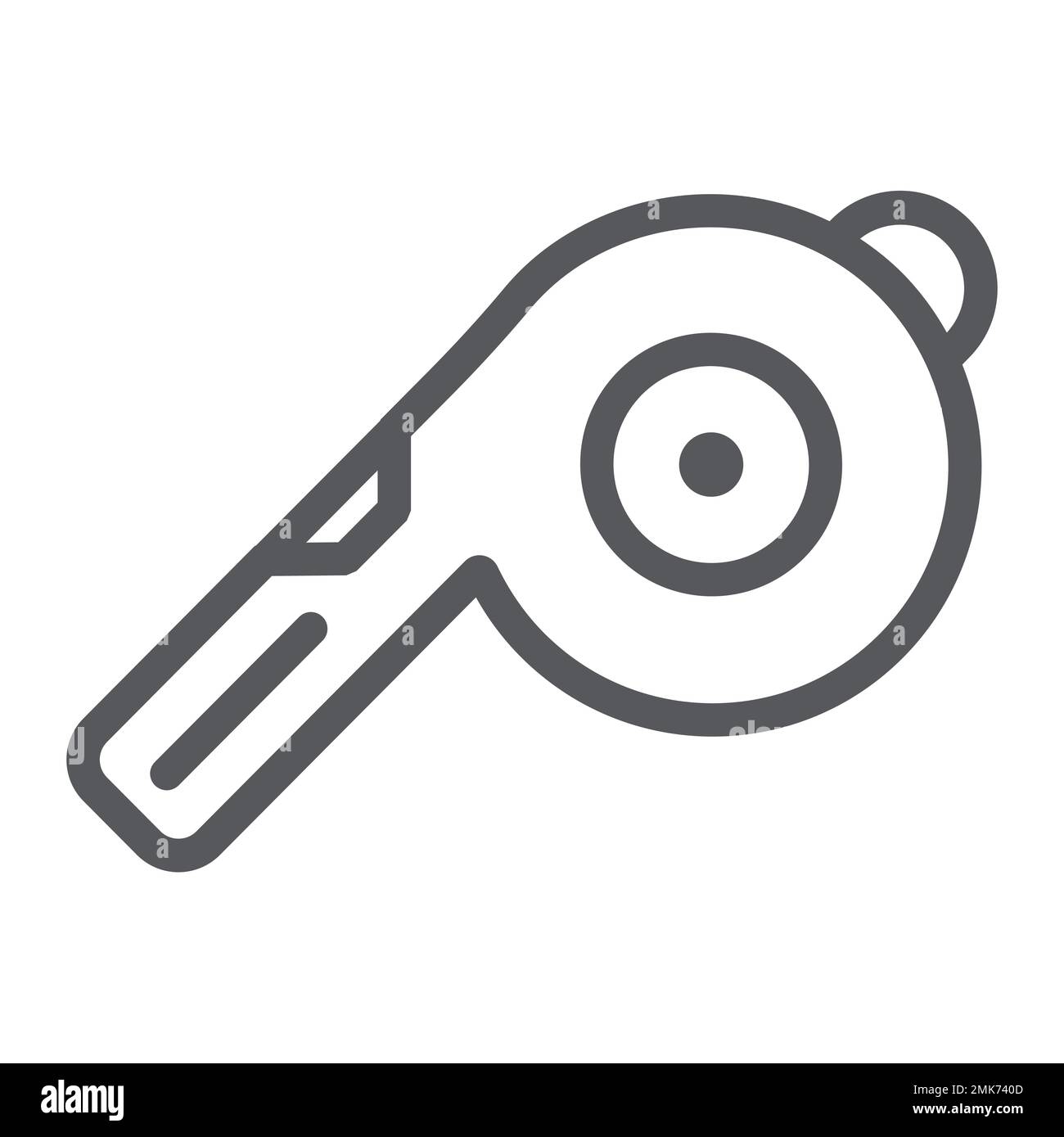 Whistle line icon, equipment and sport, blower sign, vector graphics, a ...